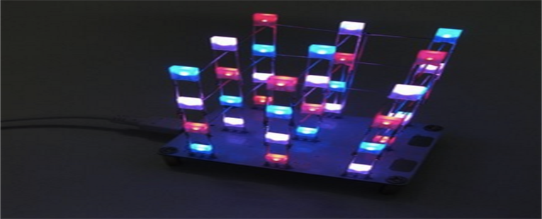 DIY Touch 3x3x4 Color LED Light Cube Kit