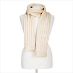 Mens Lambswool Cable Scarf Cream