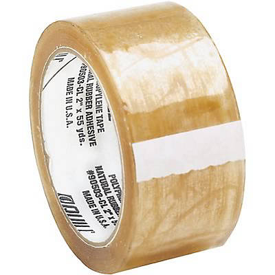 Quill 3" Medium-duty Natural Rubber Tape; 55 yds, Clear, 2.3 mil, 6/Pack
